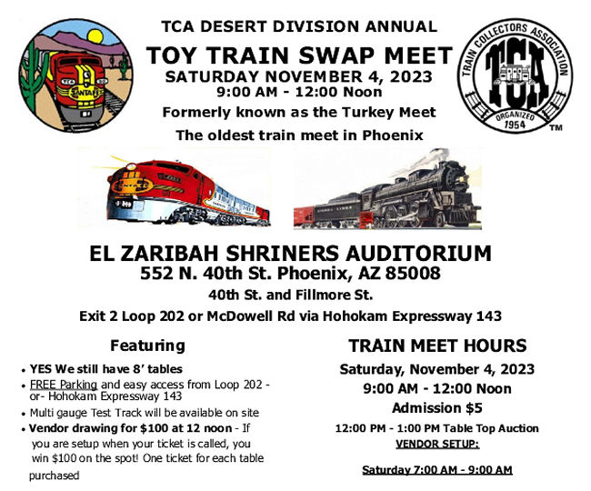 The Train Collectors Association Desert Division - Phoenix Arizona Toy ...